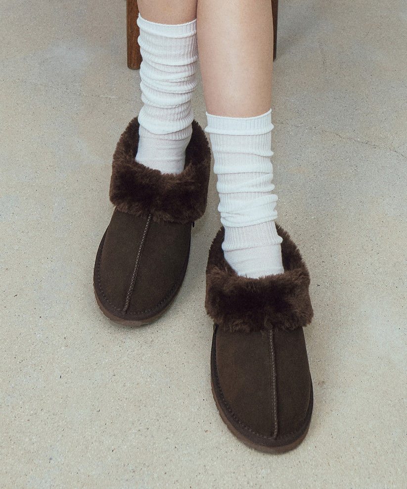 Rockfish Weatherwear รองเท้าเปิดส้น ORIGINAL WINTER FUR MULE สีชอคโกแลต ...